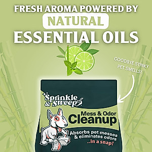 Sprinkle & Sweep Pet Accident Cleanup for all Hard Surface - Non Toxic Quick Pet Mess Cleaner & Odor Remover for Urine, Poop, Vomit, Diarrhea & Potty Training 4 Pack (15oz Each)