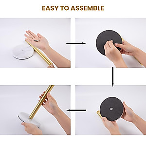 Adedeo Paper Towel Holder Countertop, White Marble Base, Gold Stainless Steel, Free Standing Paper Towels Roll Holder Stand for Kitchen Counter, Bathroom