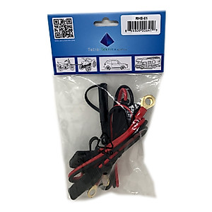 Tetra-Teknica MotoBasics Series RHS-01 12V Ring Terminal Harness with Black Fused 2-Pin Quick Disconnect Plug, 2 Feet, 16 Gauge Copper Wire, 10A Fuse, 2 Per Pack