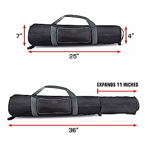 USA Gear Refractor Telescope Case - Holds Telescopes/Tripod 21 to 35 inches - Adjustable Extension, Storage Bag Pocket, and Strap - Compatible with ToyerBee, Gskyer, Celestron Telescope Bags and Cases