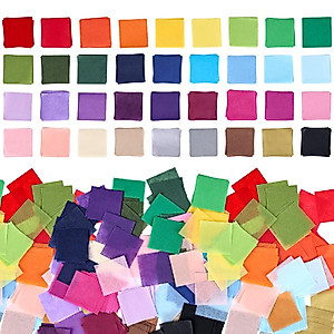 Shindel 7200 Sheets Square Tissue Paper, 1 Inch Art Rainbow Confetti Paper Bulk 40 Multicolor Tissue Mosaic Squares for Kids Collage Crafts DIY Projects