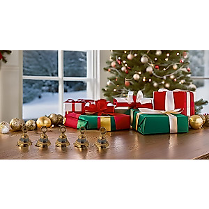 HANDTECHINDIA Brass Silver Plated 2 '' Bells Christmas Decoration Jingle Bell Sleigh Bell Jingle Bell Crafts Christmas décor Home décor Elephant décor Bells Musical Instrument Accessory. (10)