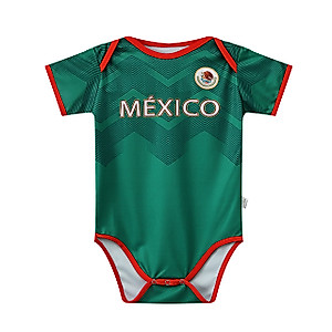 Mexico Away Soccer Football National Team Infant Baby Bodysuit Jersey Boys Girls Clothes Gift (6-12 Months) Black