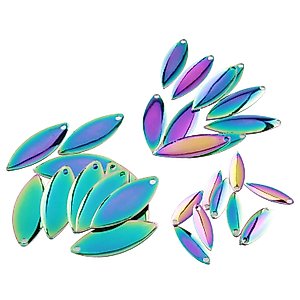 ZZHXSM 30Pcs Fishing Spinner Blade Colorado Willow Kit Spoon Easy Spin Spinner Bait Making Freshwater Saltwater Walleye Rig Inline DIY Parts Accessories, 10Pcs for Each Size
