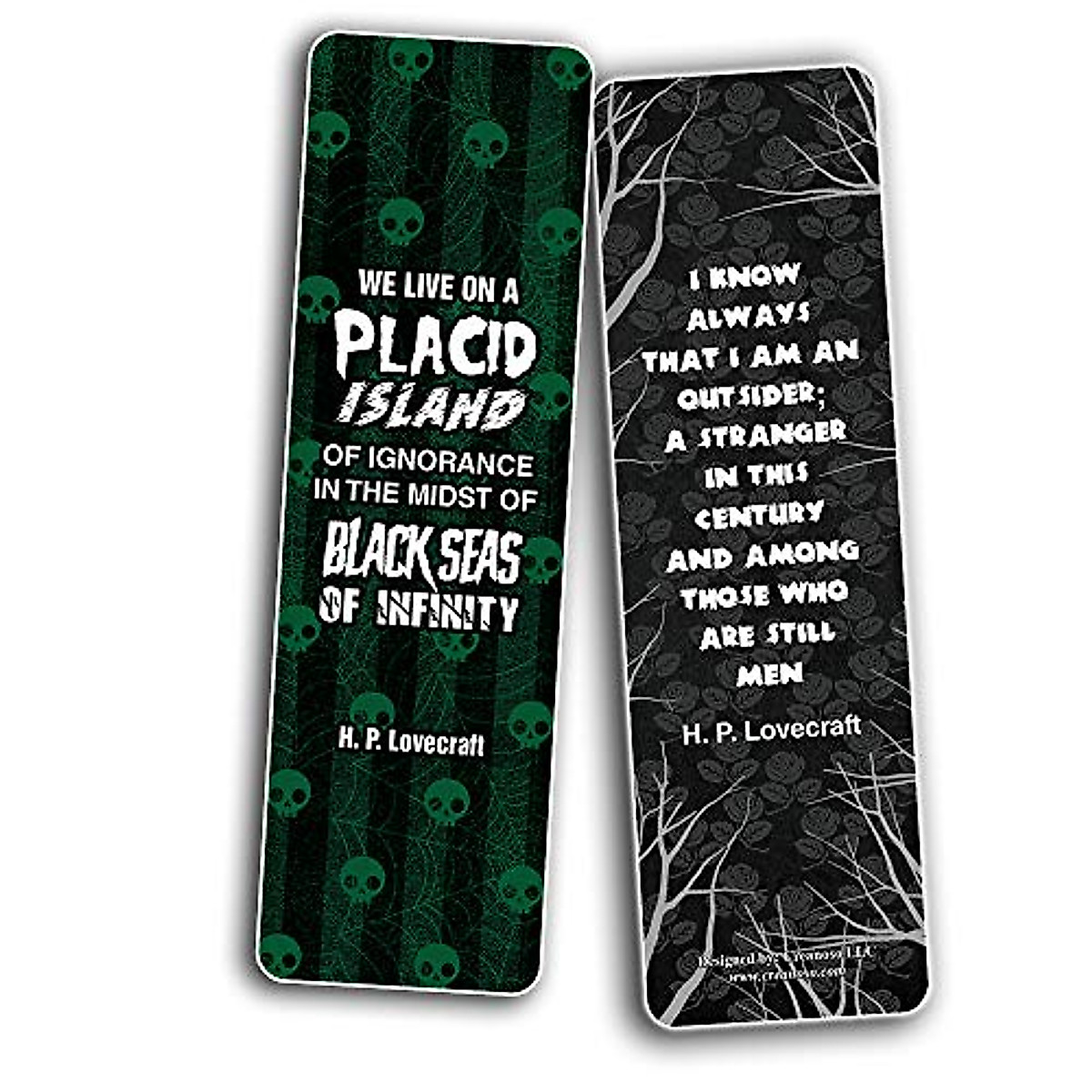 Creanoso Cthulhu H P Lovecraft Bookmark Cards (12-Pack) - Unique Teacher Stocking Stuffers Gifts for Boys, Girls, Kids, Teens, Students - Book Reading Clippers