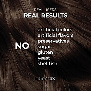 HairMax Hair, Skin and Nails Dietary Supplement – Hair Loss & Hair Regrowth Treatment. 2500mcg Biotin, DHT Blocker, MSM & Antioxidants, 60 Capsules