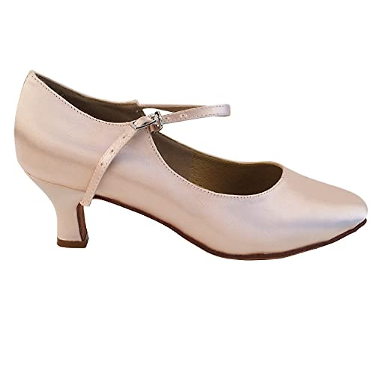 Very Fine Dancesport Shoes - Ladies Waltz, Tango, Foxtrot Ballroom Dance Shoes - S9137-2" Heel & Heel Protector (Flesh Satin, Size 7)