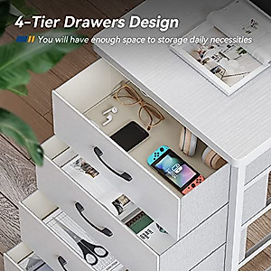KKL 55 inch L Shaped Computer Desk with USB Charging Port & Power Outlet, L-Shaped Corner Desk with 4 Tier Drawer & Monitor Shelf for Home Office Workstation, Modern Style Writing Table, White