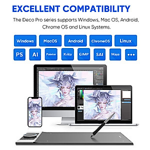 XPPen Deco Pro MW Bluetooth Drawing Tablets 11 Inches Wireless Drawing Tablets 8 Customizable ExpressKeys Art Tablet with 2 Dial Wheels Pen Tablet for Drawing, Painting and Remote Learning