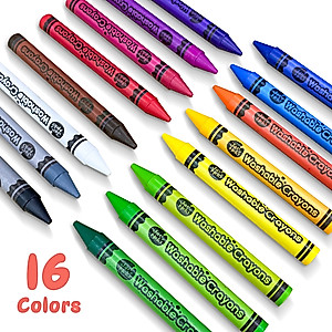 Jar Melo Mosaic Stickers for Kids; Mosaic Art; 8 Sheets, Kids Mosaics Painting, Crayons for Toddlers; 16 Count, Washable Fat Crayons Bulk, Non Toxic