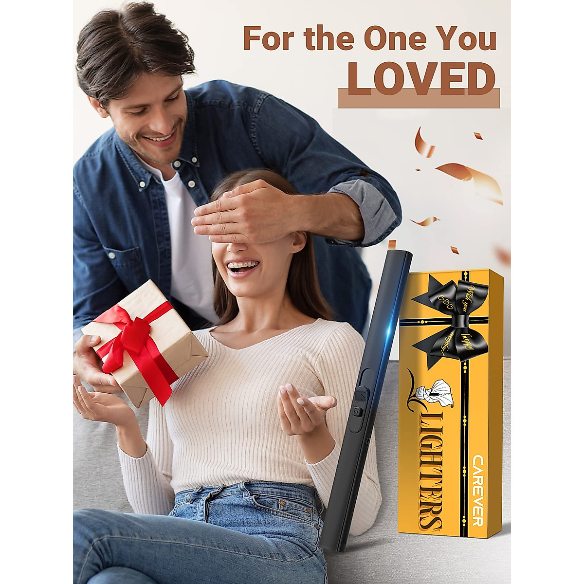 Mothers Mom Day Gifts from Daughter Son, Electric Candle Lighter USB Rechargeable Graduation Gifts for Him Wife Grandma Girlfriend Safety Lock Long Lighters for Grill Home Kitchen BBQ Camping