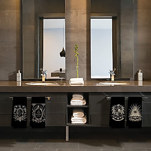 Voatok Dark Memento Mori The Undead Gothic Macabre Art Kitchen Towels Dish Towels Set of 4,Gothic Skull Halloween Kitchen Hand Towels,Skull Lovers Gifts,Tarot Lovers Gifts