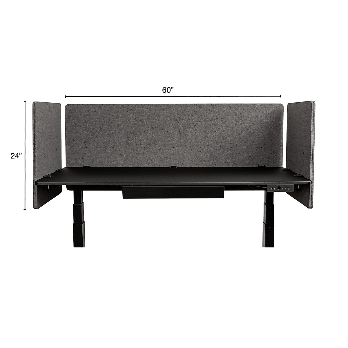 Stand Up Desk Store ReFocus Clamp-on Acoustic Desk Divider Privacy Panel That Reduces Noise and Visual Distractions (Ash Gray, 59" x 23.6, 23.6" x 23.6", & 23.6" x 23.6")