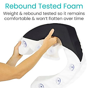 Vive Toilet Seat Cushion (Soft Cushioned Foam) - Easy Clean Soft Padded Bathroom Attachment - Elongated, Standard Seats - Comfort and Support Donut for Handicap, Adults, Coccyx Tailbone Pain Relief