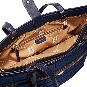 Anne Klein Womens Quilted Ak Tote nylon satchel, Distant Mountain/ Distant Mountain/ Navy- Blue, One Size US