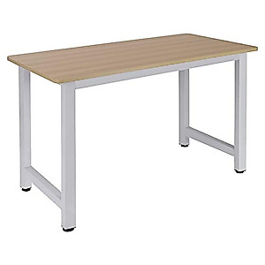 Desktop Computer Desk, Home Office Study Writing Table Computer Gaming Table Bedroom Laptop Study Table, 47.2inch Student Workstation Study Reading Writing Desk PC Laptop Table (White)