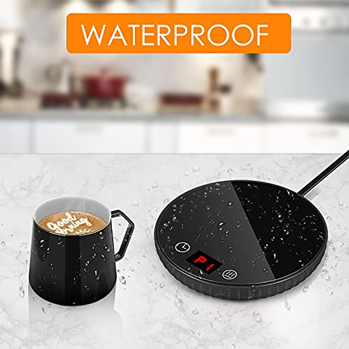 Coffee Mug Warmer, Mug Warmer for Desk 2 Temp Settings Auto ON/Off Coffee Cup Warmer with 1-12H Timer, Smart Coffee Warmer Candle Warmer for Warming & Heating Coffee, Beverage, Milk, Tea, Warm Gift