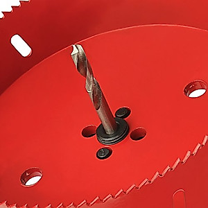 Precision 6" BI-Metal Hole Saw for Cornhole Game, Abuff 38mm Depth HSS Hole Cutter with 1/2" Hex Shank Arbor for Easily Drilling Cornhole Board, Plastic, Wood, Fiberboard, Soft Metal