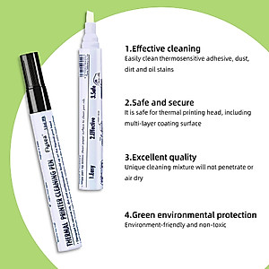 Thermal Printer Printhead Cleaning Pen for Thermal Receipt Shipping Label POS Card Printer Cleaner 4pcs