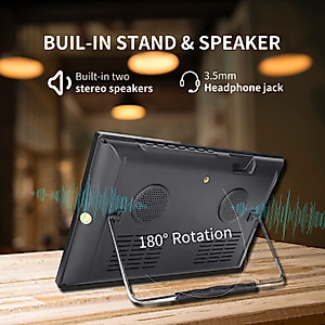 13 Inch Portable TV, 1080P ATSC Digital Car TV, Built-in Rechargeable Battery, ATSC Digital TV Tuner, USB, AV, U Disk, FM Radio, for Car, Travel, Camping, etc