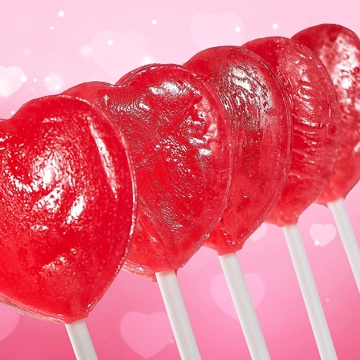 Snacktery Heart Lollipops - 28 Count - Heart-Shaped Valentines Lollipops - Red Valentine Suckers - Strawberry Flavored Heart Suckers - 12 Ounce