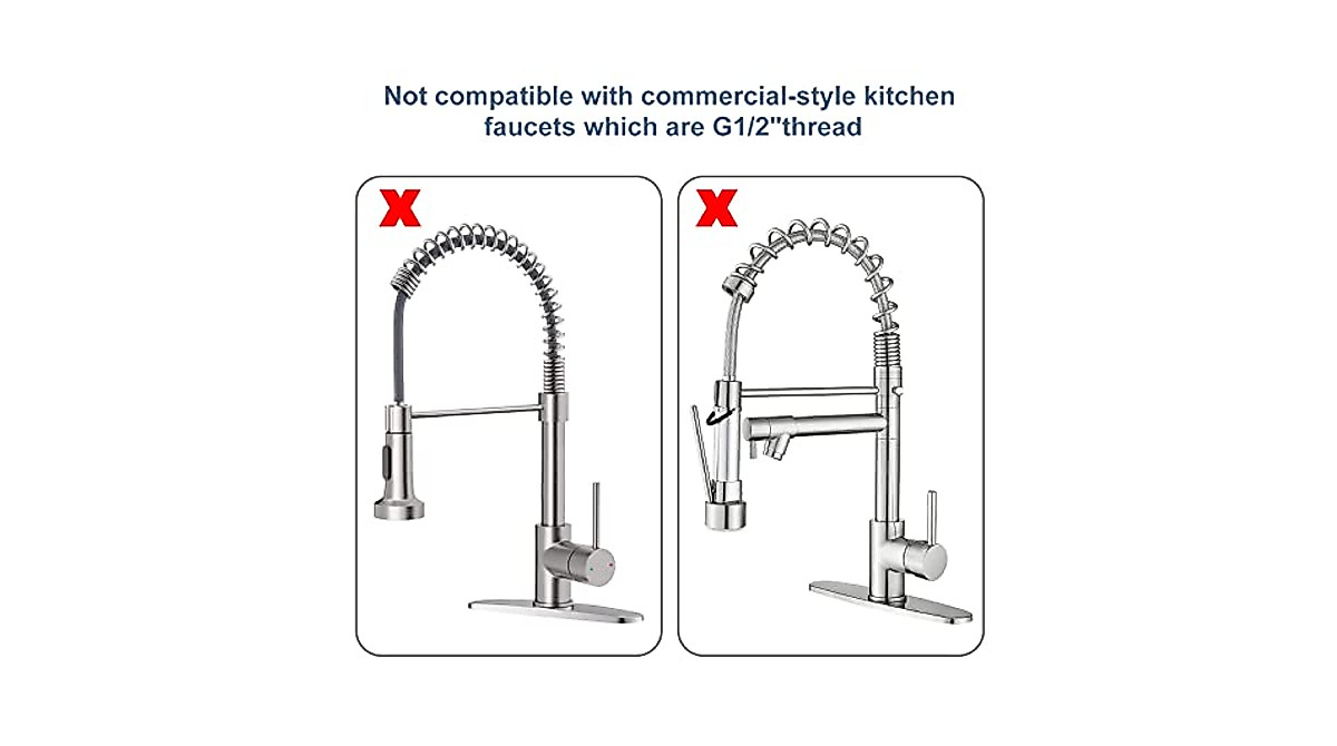 Pre Rinse Sprayer Commercial Sink Sprayer Head,1.42GPM Spray Valve Dish ...