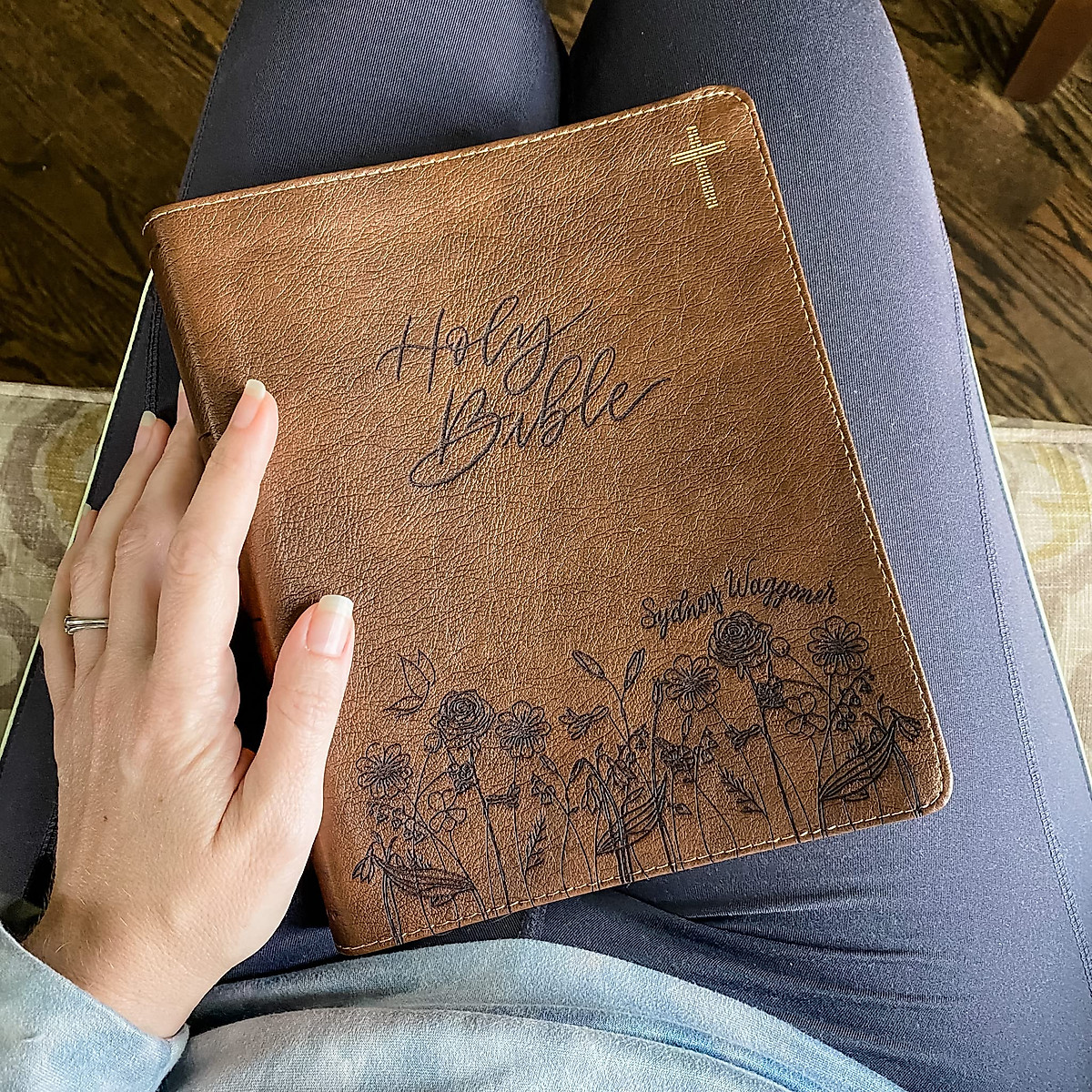 Hand Illustrated & Laser Engraved NIV Journaling Bible, Personalized Gift, Custom Name Engraving Available