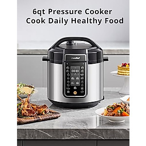 COMFEE’ Pressure Cooker 6 Quart with 13 Cooking Functions, Olla de Presion Non-Stick Pot Yogurt Maker Rice Cooker Slow Cooker Sauté Steamer, Healthy Ceramic Inner Pot