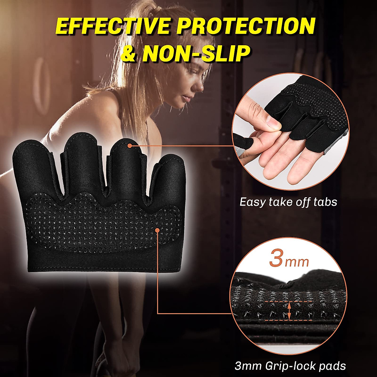 2021 Grip Workout Gloves for Women/Men, 3mm Padding Gym Gloves for Weightlifting, Kettlebell, Pull-Ups, Row, Cross Training, WODs, Yoga and Gymnastics Gloves for Men and Women-NO Calluses