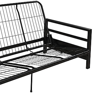 Pemberly Row Classic Design Full Size Metal Futon Frame in Black