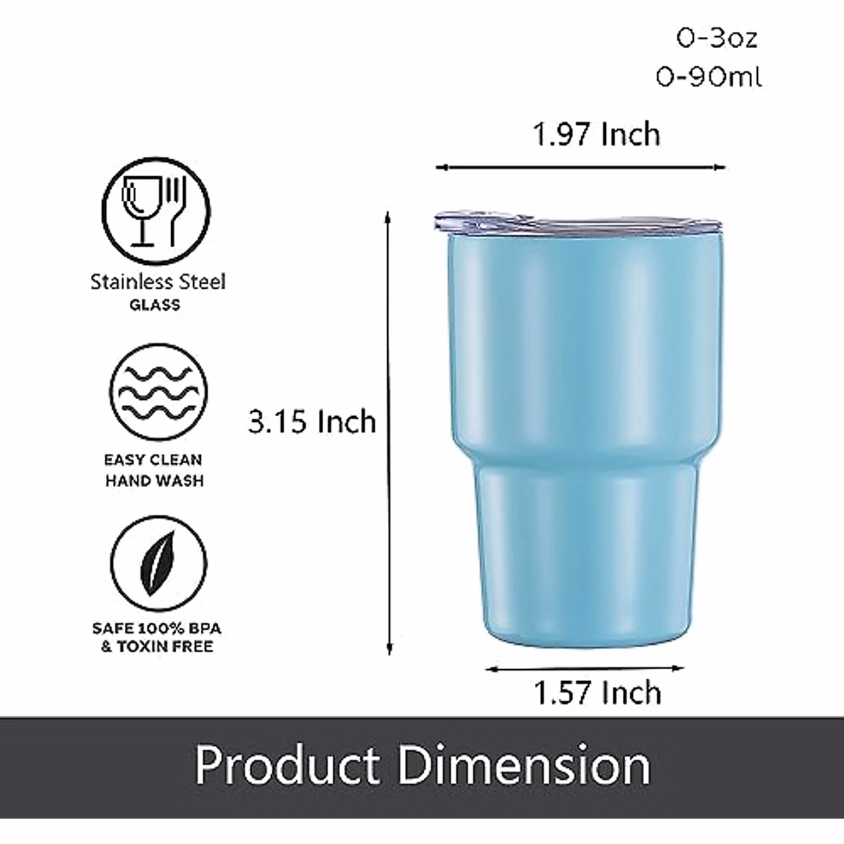 3oz Mini Tumbler Shot Glass Stainless Steel Vacuum Insulation Mini Tumbler Cup With Lid And Straw Mini Wine Bottle Sublimation Blanks Espresso Tumber Mug For Toddler Kids, No Spill (Pink)