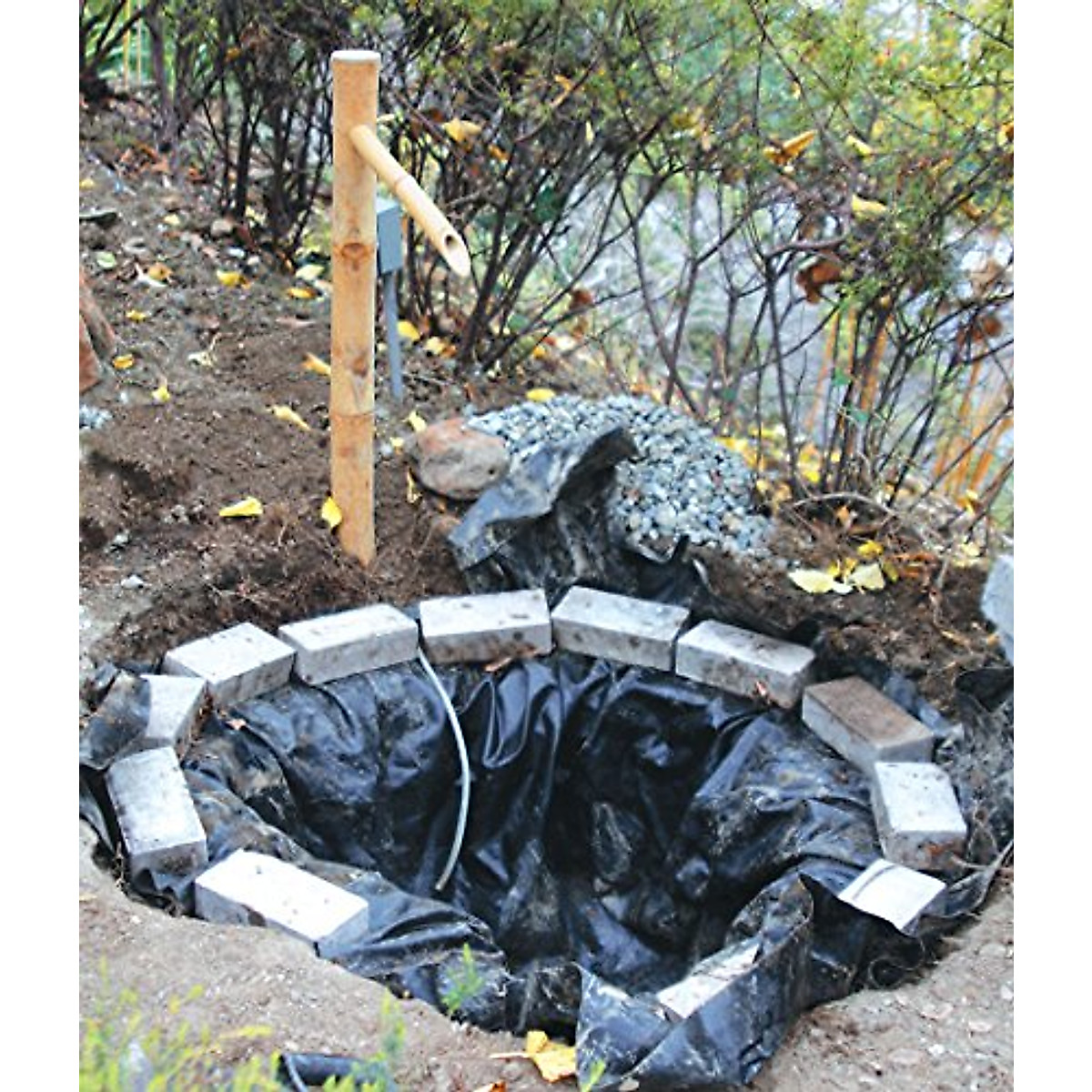 Bamboo Accents 36” Tall Outdoor Water Fountain with Pump, Easy Install in Pond or Garden, Handmade Smooth Natural Split-Resistant Bamboo
