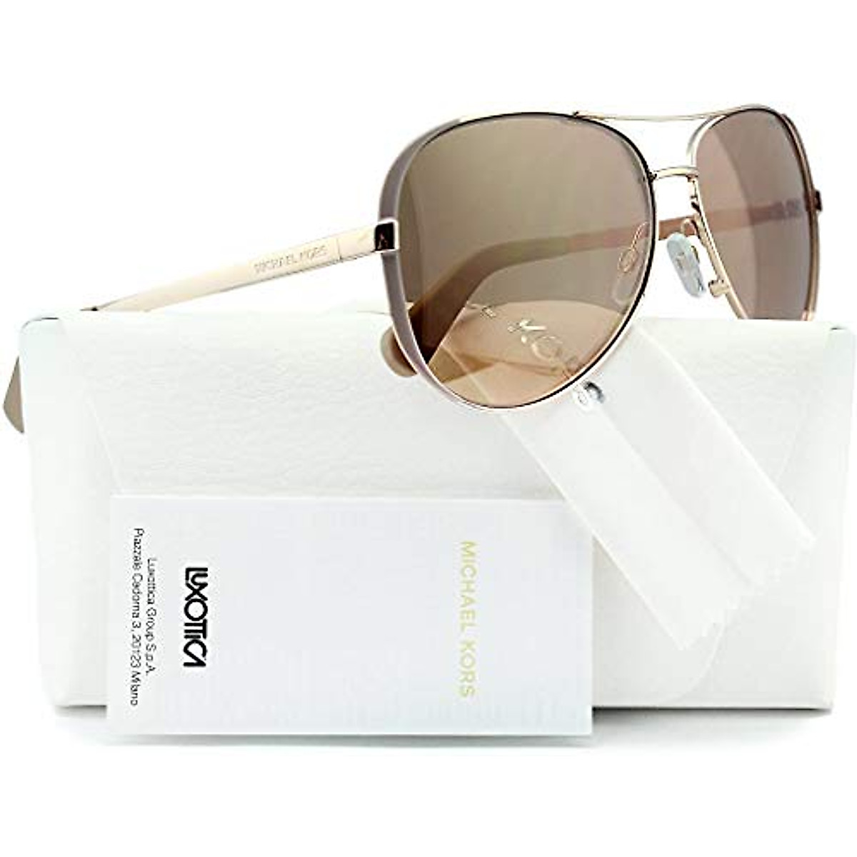 Michael Kors MK5004 Chelsea Aviator Sunglasses Rose Gold w/Gold Mirror (1017/R1) MK 5004 1017R1 59mm Authentic