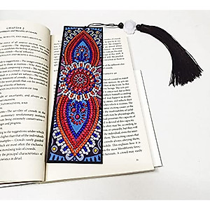 Diamond Painting Bookmark 3pack DIY Painting Bookmark Mandala Floral Beaded Bookmark Leather Tassel Bookmark for Valentine's Day Graduation Birthday Embroidery Arts Crafts