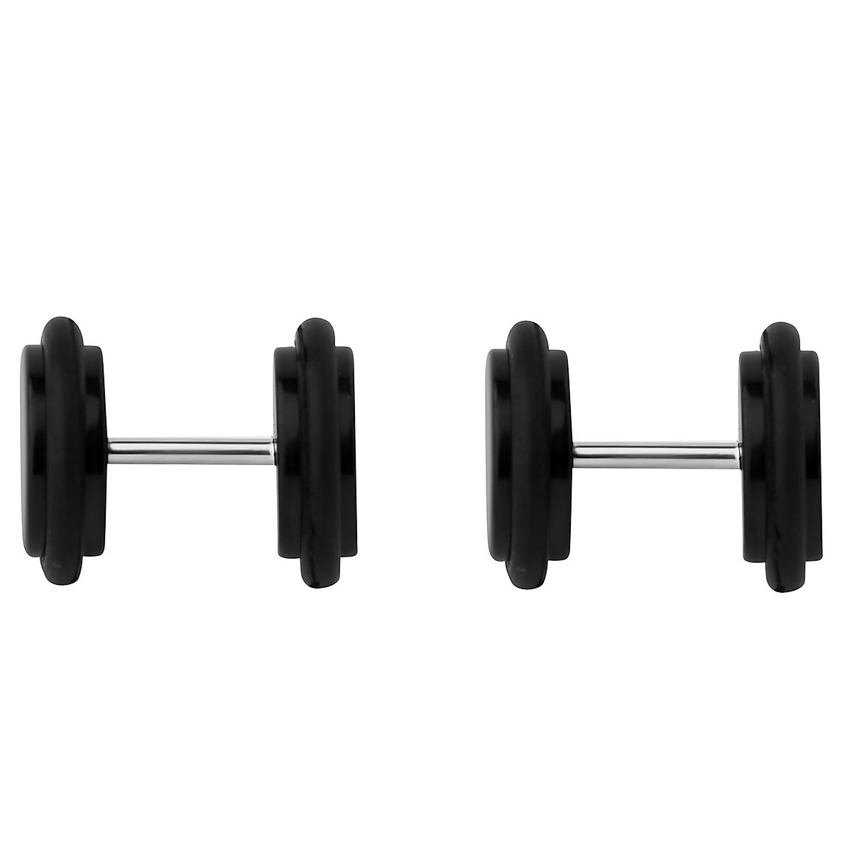 Forbidden Body Jewelry 18g Cheater Plugs: 0g 8 mm Surgical Steel Black IP Plated Fake Plug Earrings