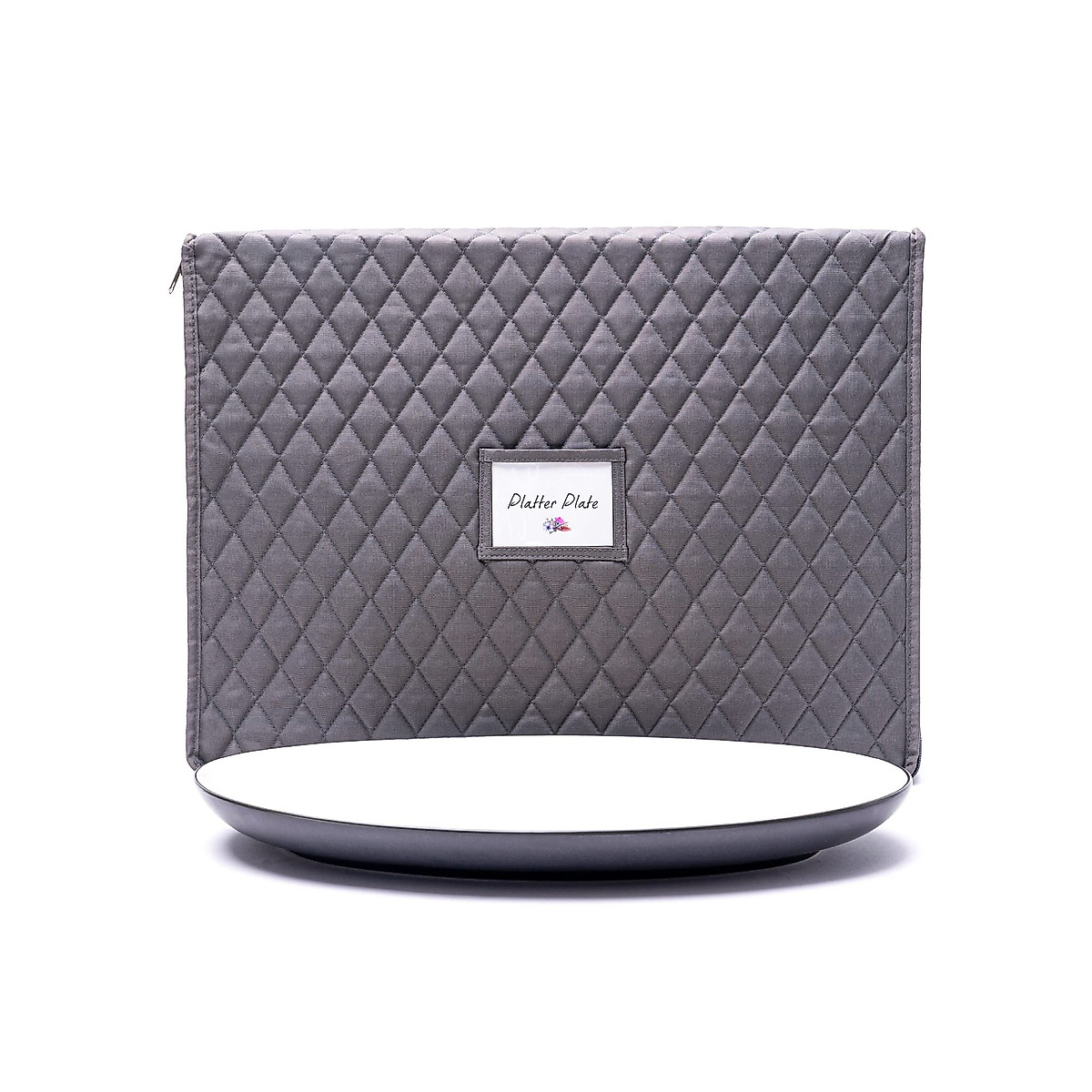 Bulb & Shade Large Platter Storage Case 19" x 14" - China Storage Container - Quilted, Hard Shell - Holds 2 Platters - Perfect Storage For Thanksgiving and Christmas Platters