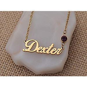 GR35Z9 Personalized Birthstone Name Necklace for Women Cobi