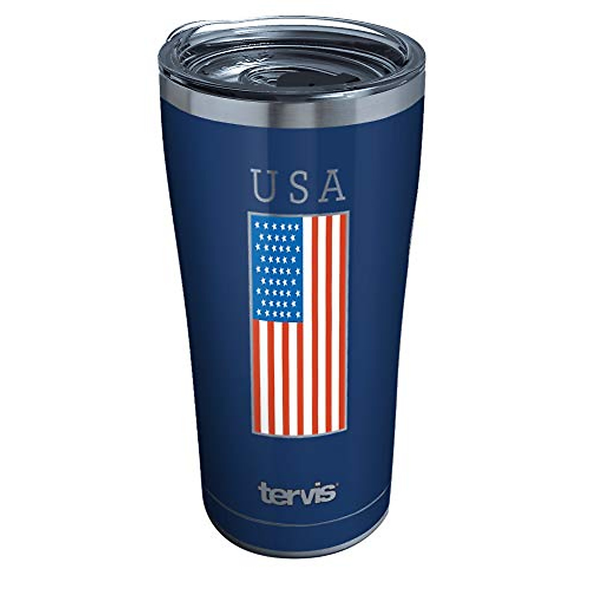 Tervis USA Flag Triple Walled Insulated Tumbler Travel Cup Keeps Drinks Cold & Hot, 20oz, Stainless Steel