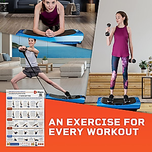 LifePro Whole Body Vibration Plate Workout Laminated Poster - Comprehensive Exercise Poster for Vibration Plate with Training Suggestions & Detailed Instructions Workout Chart