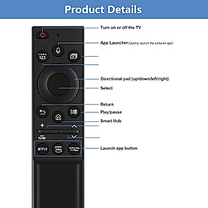 Amtone Replacement BN59-01357A Voice Control Enabled Remote Control for Samsung Smart TVs Compatible with Neo QLED, The Frame and Crystal UHD Series