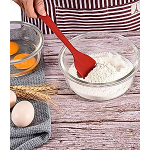 JIANYI Silicone Spatula, One Piece Design Flexible Scraper, Nonstick Small Rubber Kitchen Utensils for Cooking, Baking and Mixing - Red
