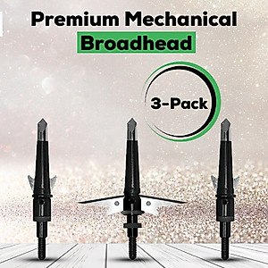 CenterPoint Archery AXCPBH100 DEADPOINT 100-Grain Mechanical Broadhead, 3-Pack