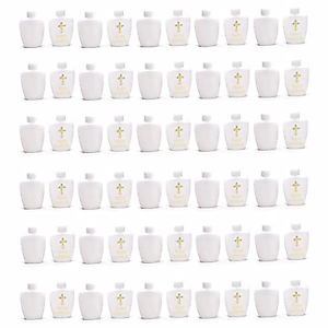 Eyomii 60 Pcs 60Ml Holy Water Bottles Refillable White Holy Water Bottles Holy Water Bottles with Screw Lid Empty Holy Water Bottles for Easter Party Church.