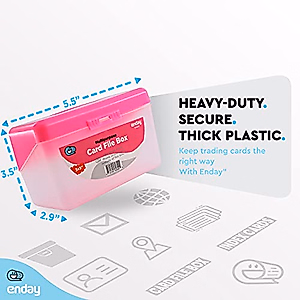 Index Card Holder Pink, 3x5 Note Flash Card Organizer Case, Index Card File w/ flip top, Notecard Recipe, Holder, Holds 250 Cards, Also Available in Purple, Red, Green, Blue, Grey (1 PC) - By Enday