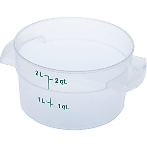 Carlisle FoodService Products StorPlus Plastic Round Food Storage Container, 2 Quart, Clear, (Pack of 12)