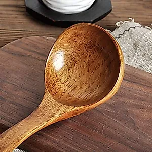 Wooden Ladle. Long Handle Ladle Utensils for Soup.Handmade for Kitchen Cookware (Ladle)
