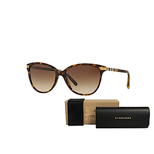 BURBERRY BE4216 300213 57M Dark Havana/Brown Gradient Cateye Sunglasses For Women+ BUNDLE with Designer iWear Eyewear Kit