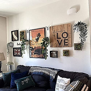 Elwiya 4 Pack Rustic Iron Wall Hooks for Hanging Lanterns Coats Mason Jar Sconces, Heavy-Duty Metal Hooks for Plant Hangers Lights and Artworks，Vintage Home Decor Indoor & Outdoor