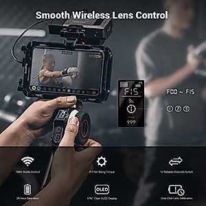 SmallRig MagicFIZ Wireless Follow Focus Basic Kit with Handwheel Controller and Receiver Motor, 100m / 328ft Remote Focus Control for DSLR and Cine Lenses - 3781