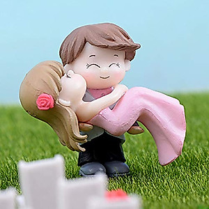 Lovers Bride Groom Statue for Fairy Garden,Dollhouse,Wedding Cake Toppers